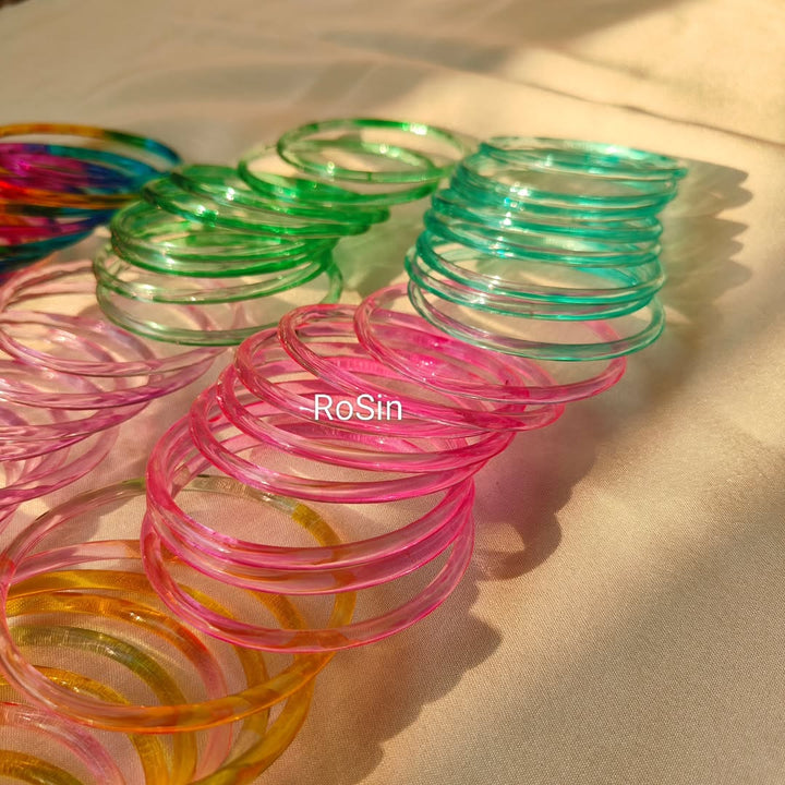 Viral Multicolor Jelly Glass Bangles With 4 Metal Kashmiri Kare – Buckup.pk